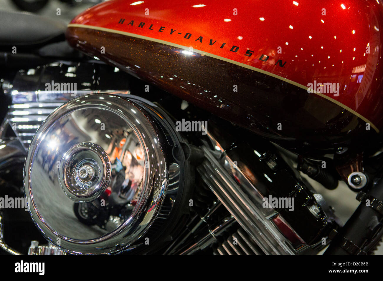 Harley-Davidson motorcycles on display at the Washington Motorcycle ...