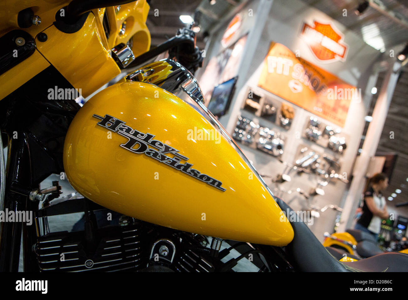 Harley-Davidson motorcycles on display at the Washington Motorcycle ...