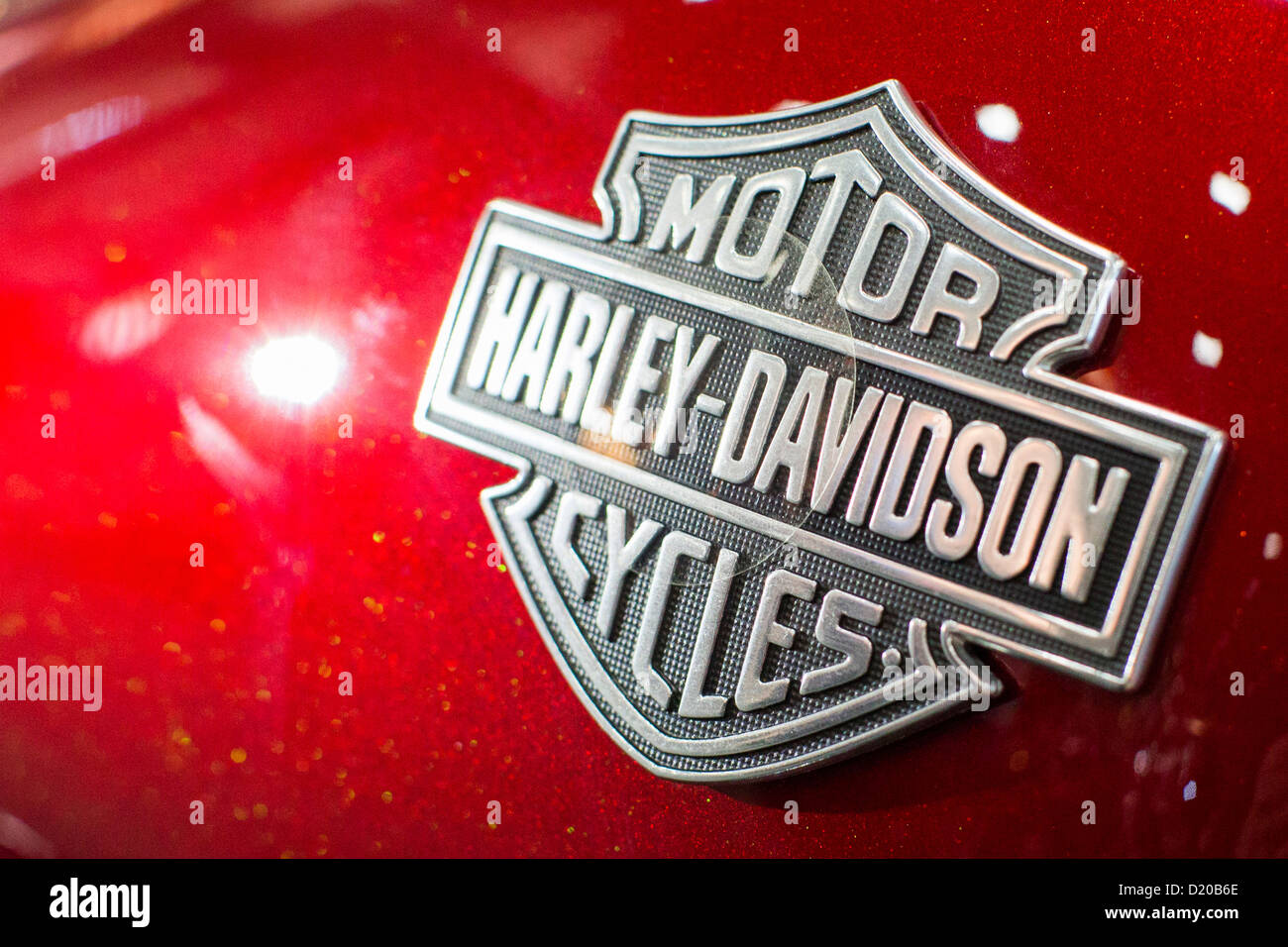 Harley-Davidson motorcycles on display at the Washington Motorcycle ...