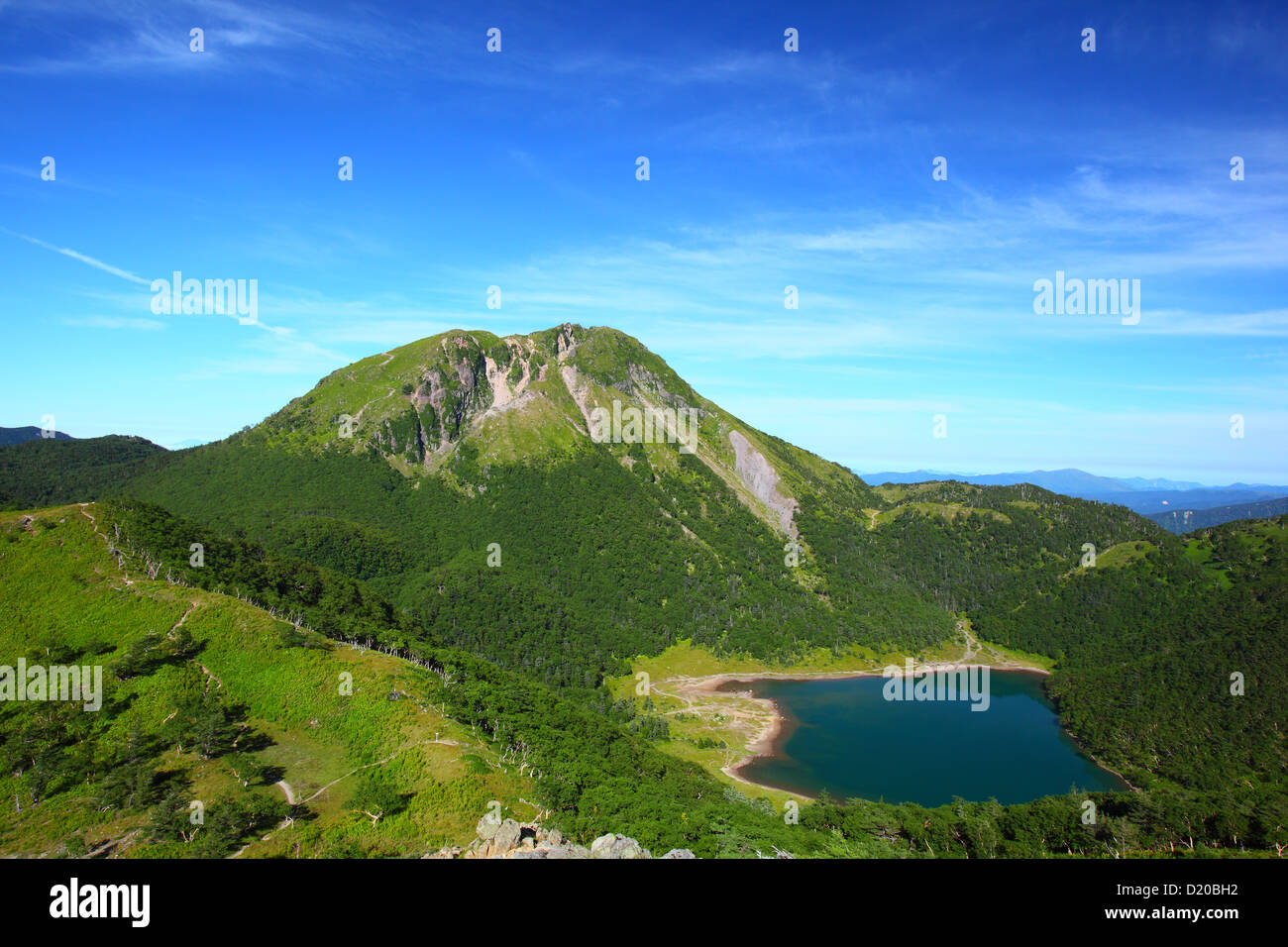 Mt. Nikko Shirane and Goshikinuma in Nikko, Tochigi, Japan Stock Photo ...