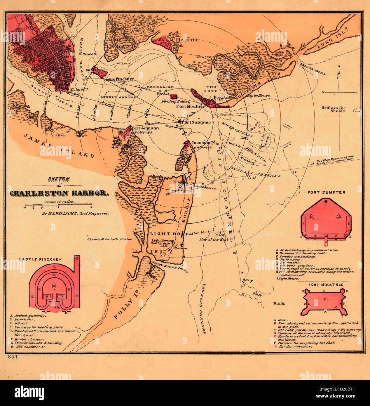 Map of charleston harbor hi-res stock photography and images - Alamy
