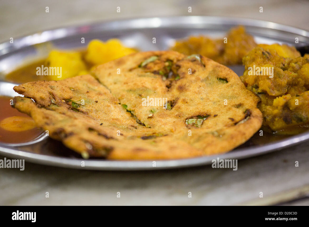 Mirchi or green chili stuffed paratha at Paratha Gali Wali Paratha shop ...