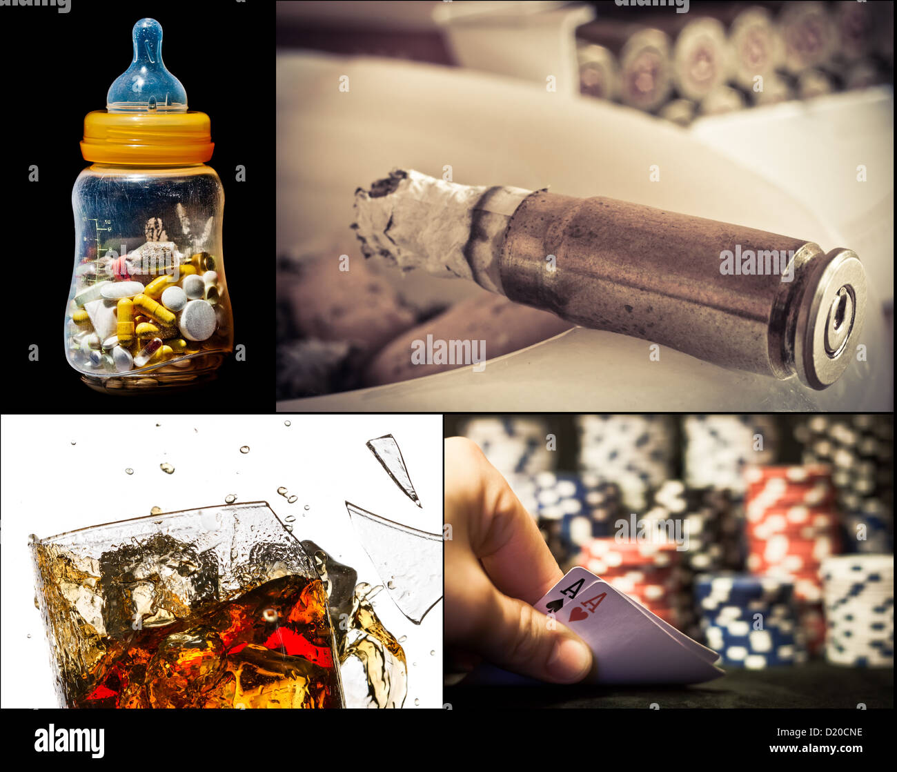 Poster affiliated with addiction Stock Photo - Alamy