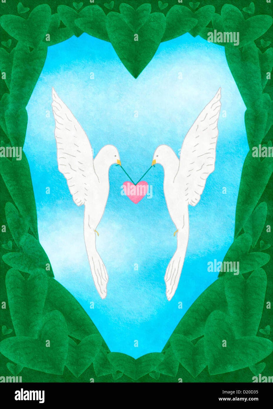 Two love birds in a heart hi-res stock photography and images - Alamy