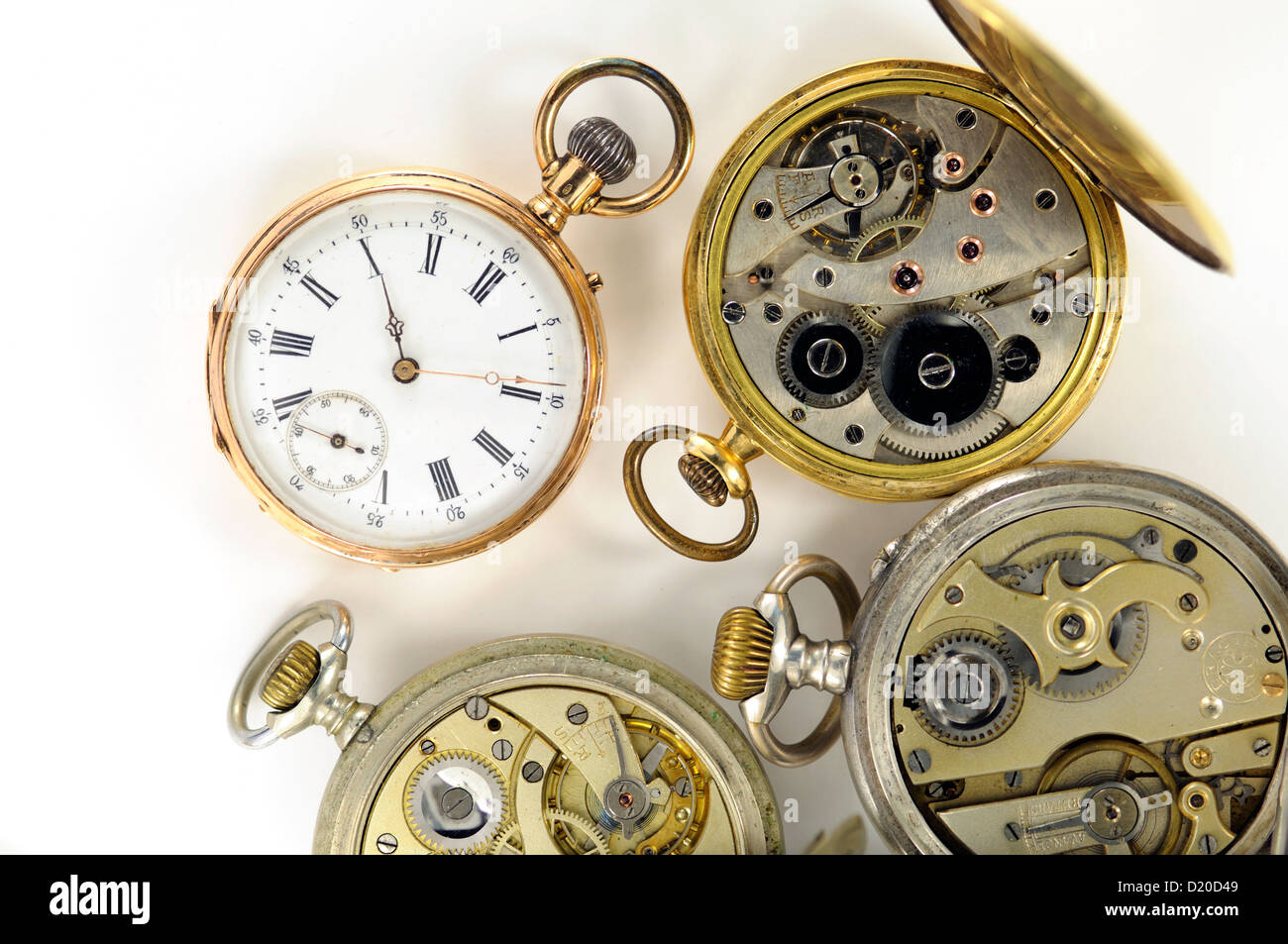 Interior of Gold Fob Pocket Watch Stock Photo - Alamy