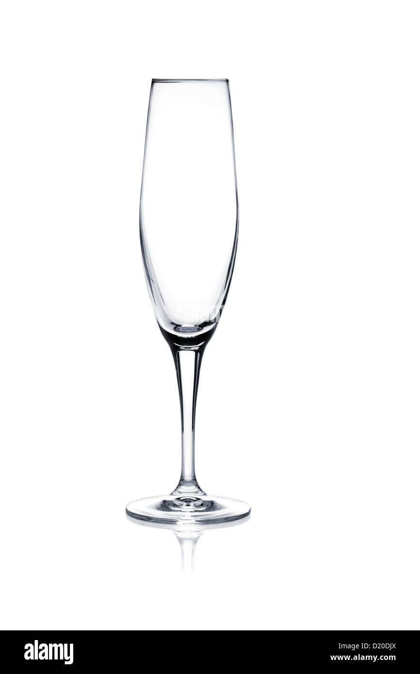 Empty champagne glass isolated on white background Stock Photo - Alamy