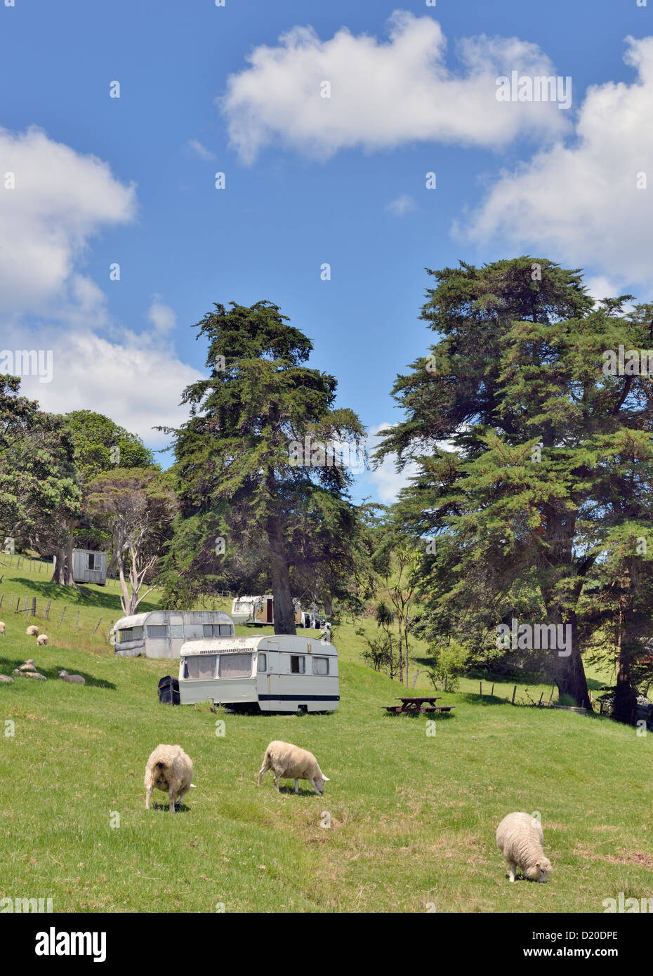 Rural campsite, New Zealand Stock Photo - Alamy