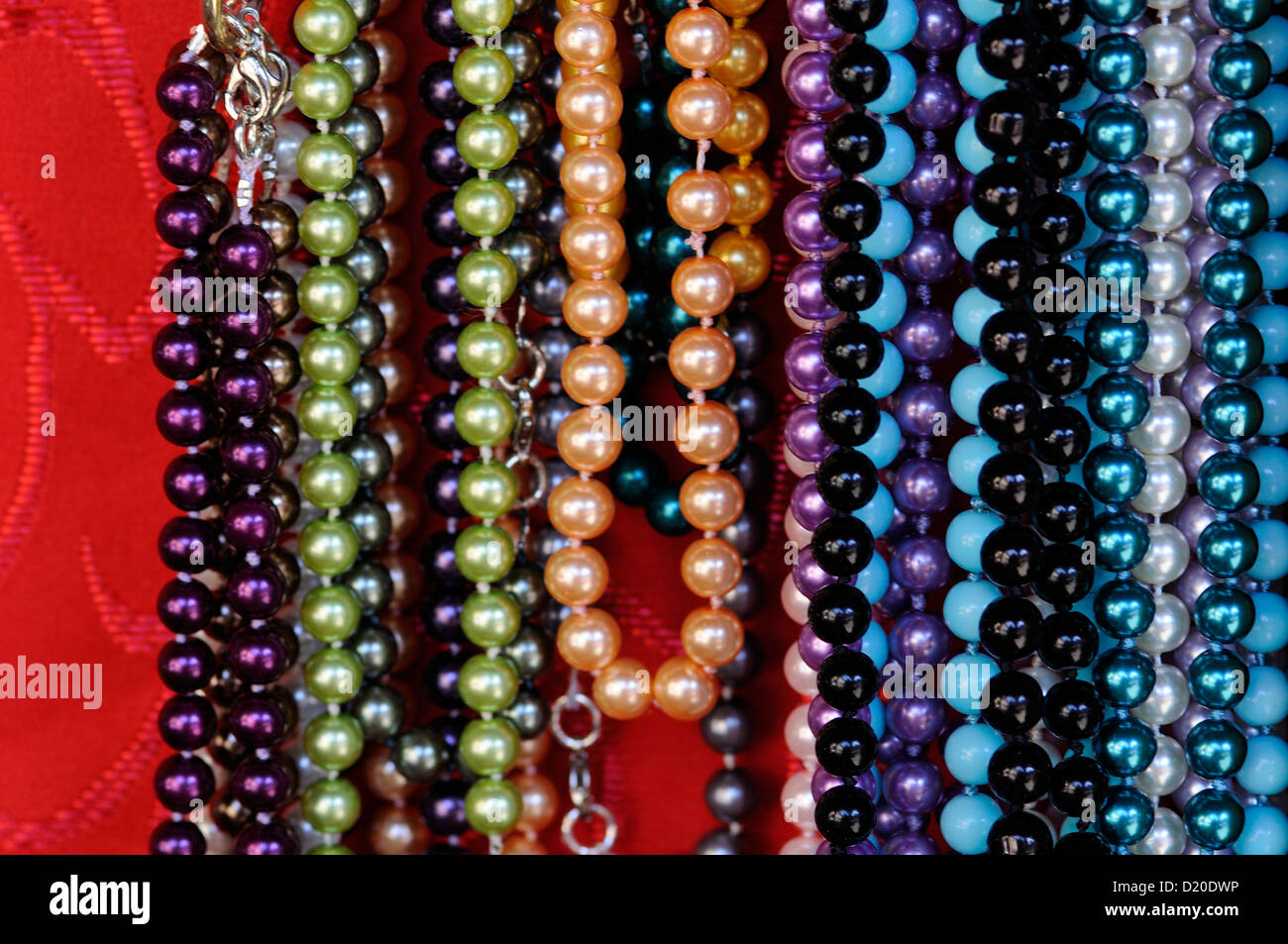Color Pearl Necklace Stock Photo - Alamy