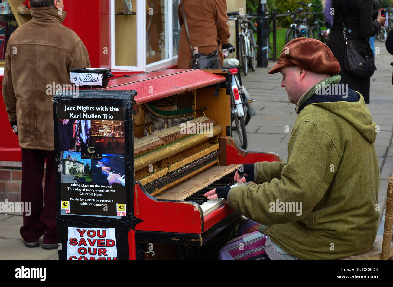 A Piano Busker outside York Minster February 2012 Stock Photo - Alamy