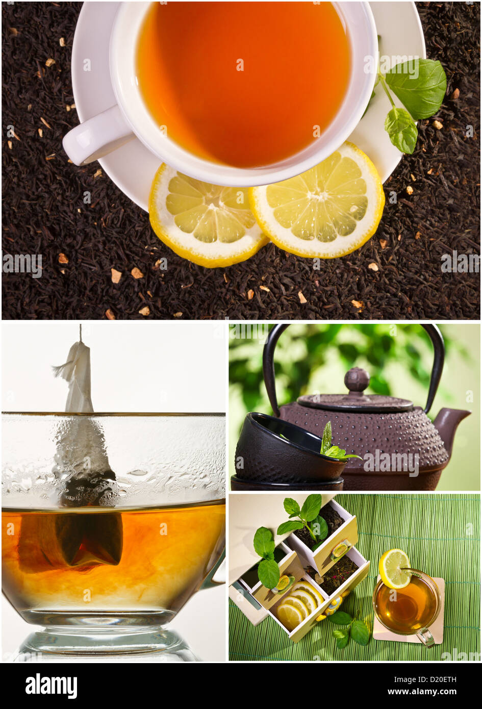 Collage of healthy green tea no. 3 Stock Photo - Alamy