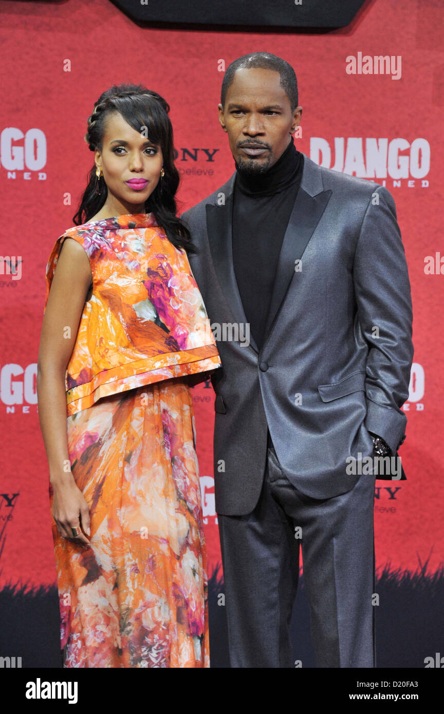Actress Kerry Washington and Jamie Foxx attend to the premiere of the ...