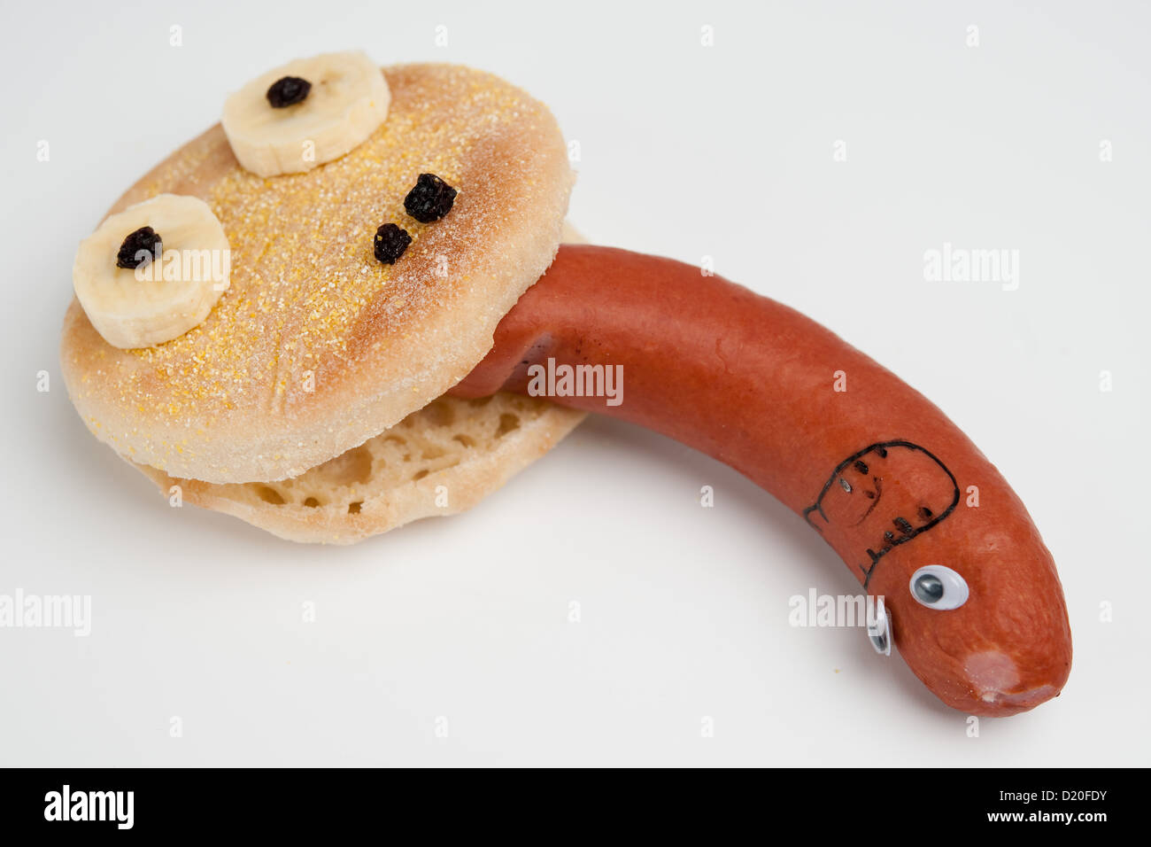 Picture of food, designed as funny food Stock Photo - Alamy