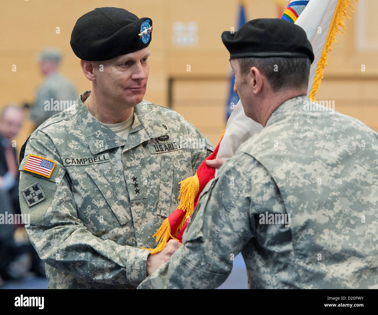 Lieutenant-general Donald M. Campbell Jr. (L) assumes command at the US ...