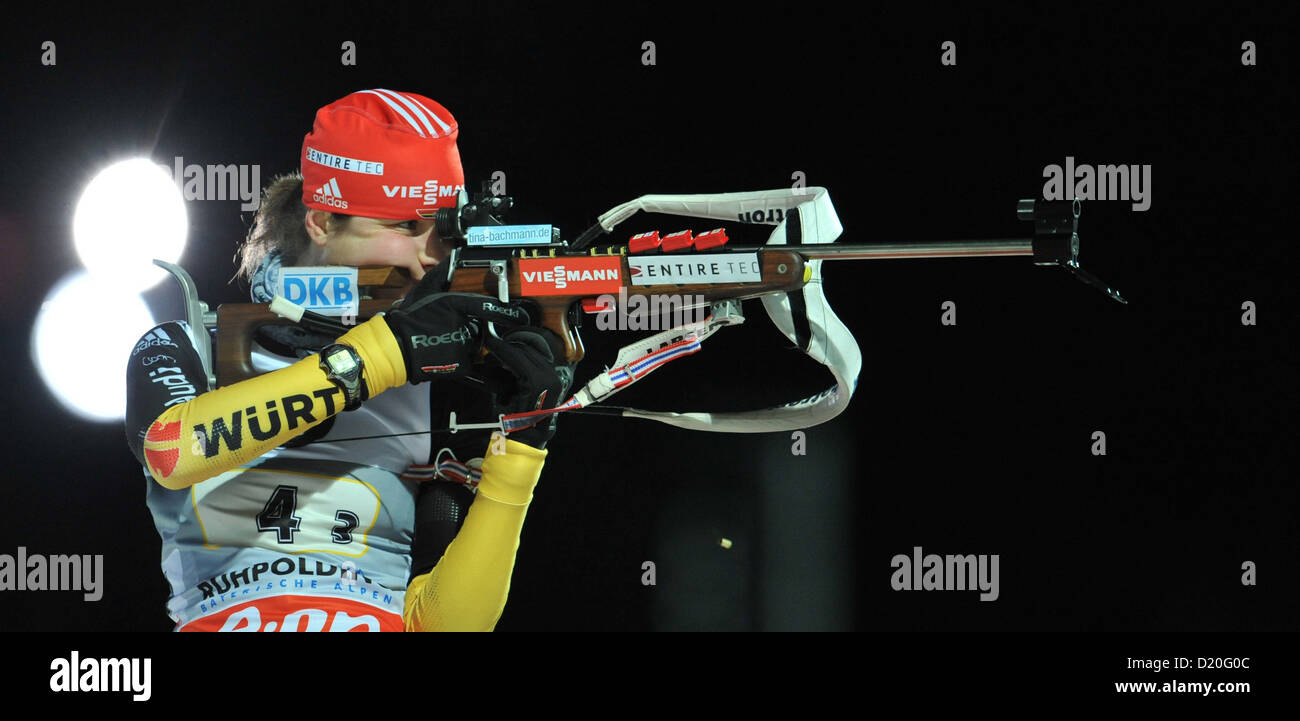 German biathlete Tina Bachmann is pictured during the warm-up shooting ...