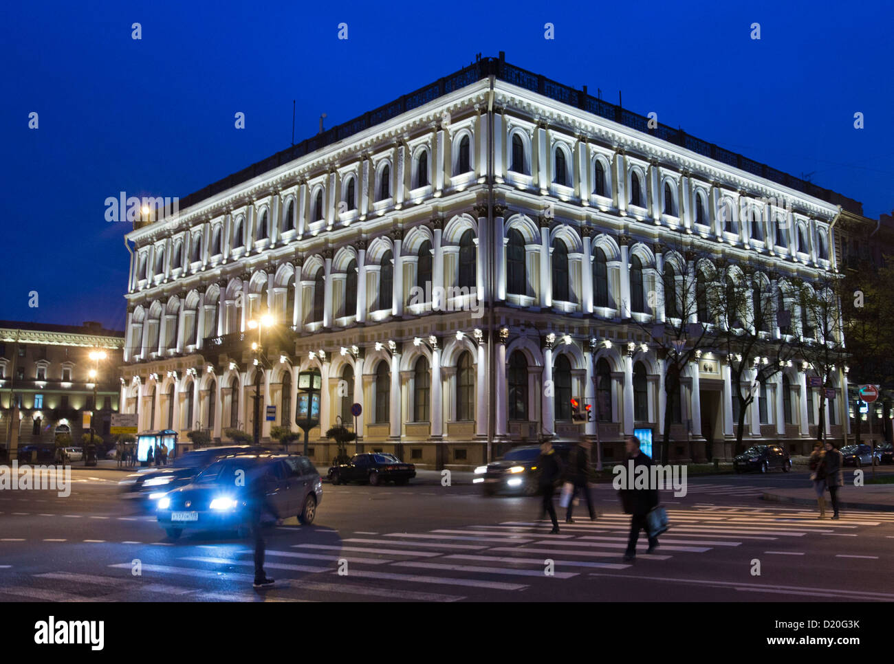 Historic buildings are pictures during the blue hour in Saint ...