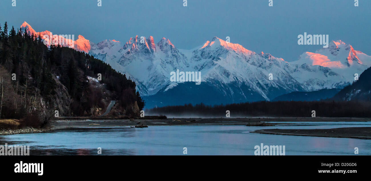 alpenglow in Alaska Stock Photo - Alamy