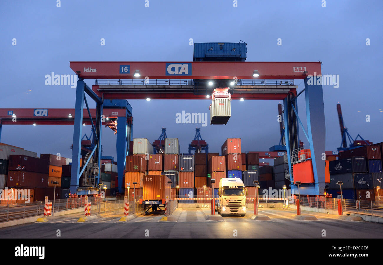 The container terminal Altenwerder (CTA) is seen in the harbour of ...