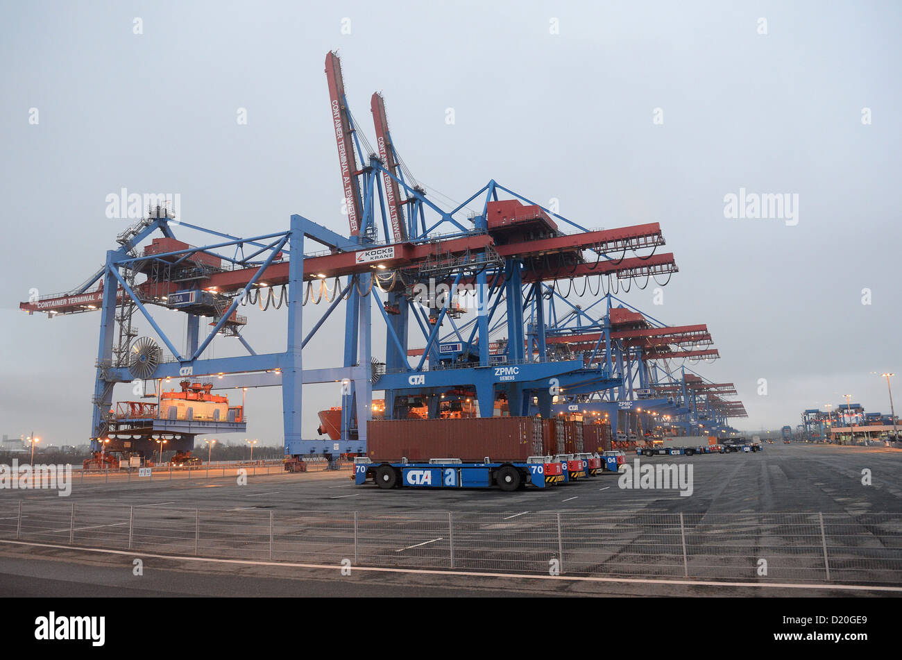 The container terminal Altenwerder (CTA) is seen in the harbour of ...