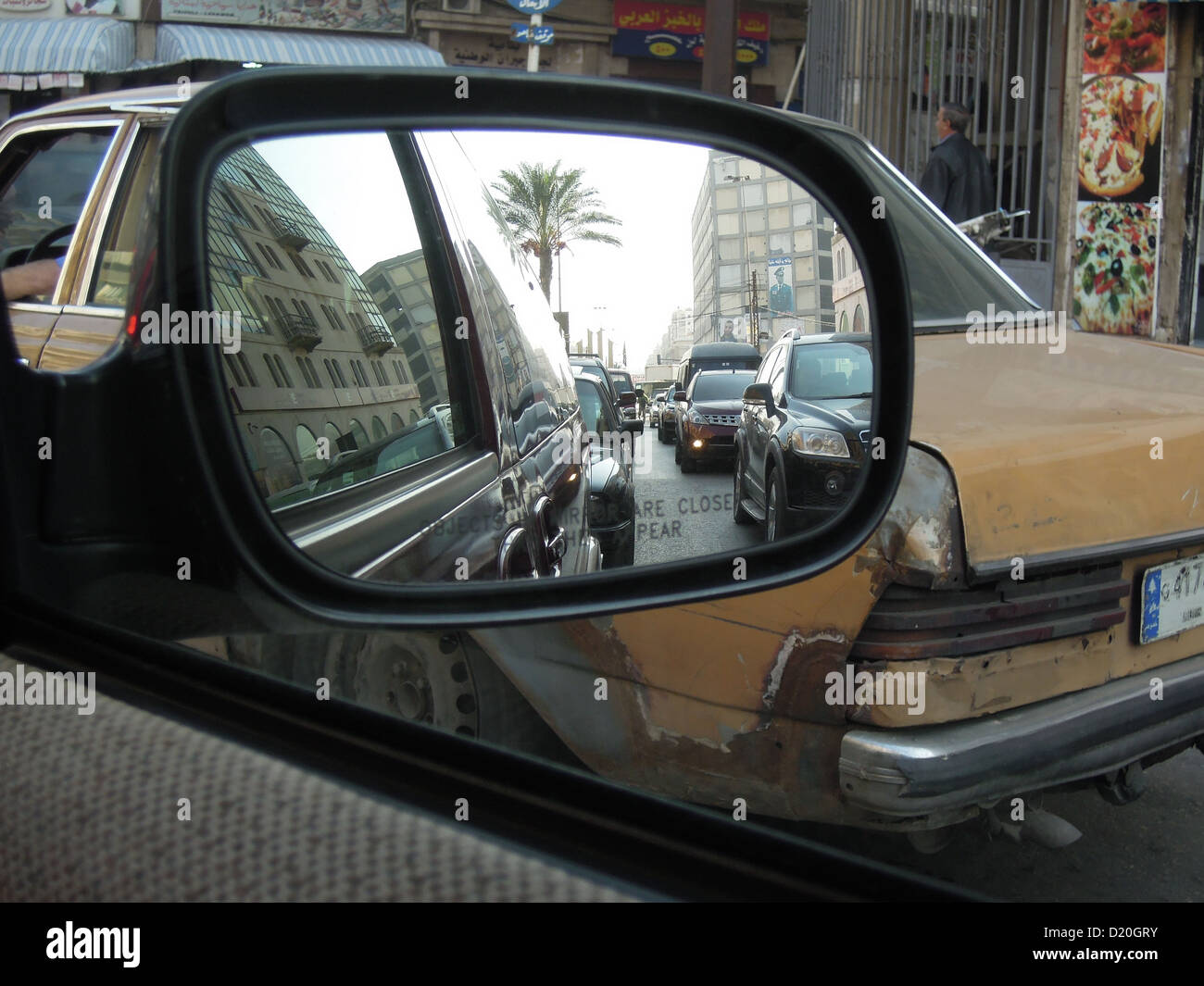 Traffic in Beirut capotal of Lebanon - many Mercedes cars on the road ...