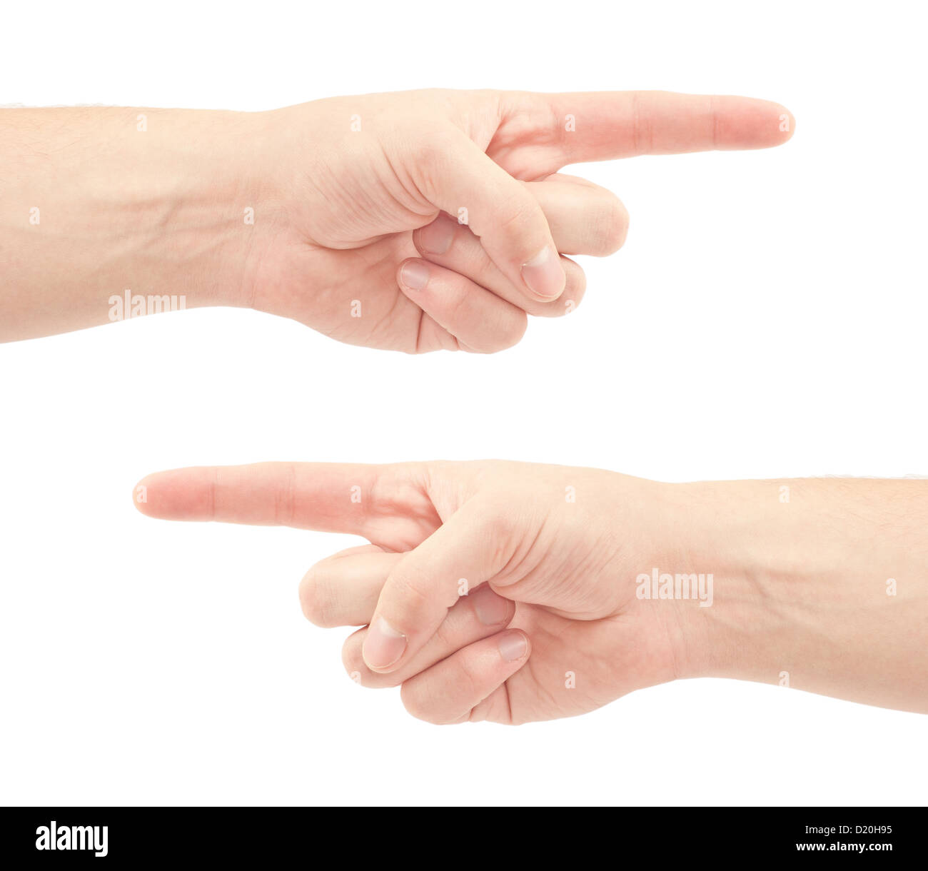 Pointing hand isolated on white background Stock Photo - Alamy