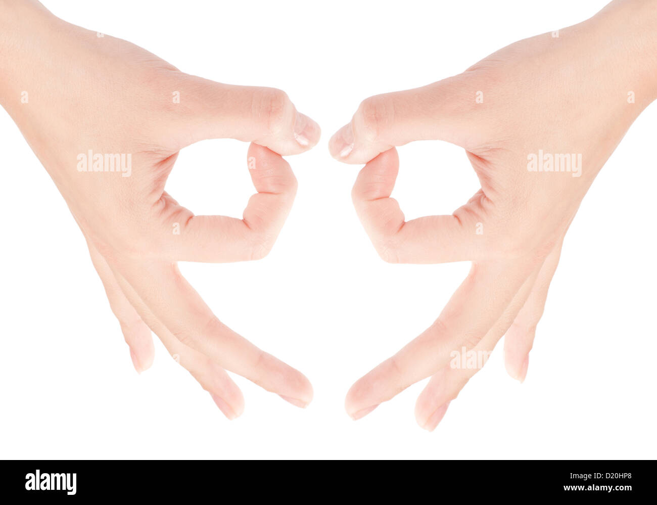 Hand OK sign isolated on white background Stock Photo - Alamy