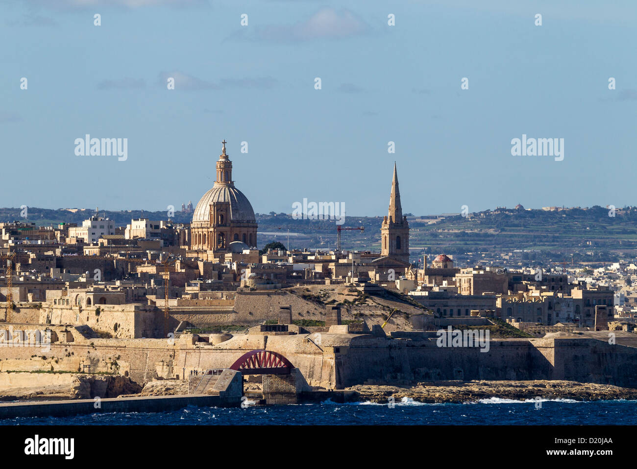 Roof top view over Valletra Malta Stock Photo - Alamy