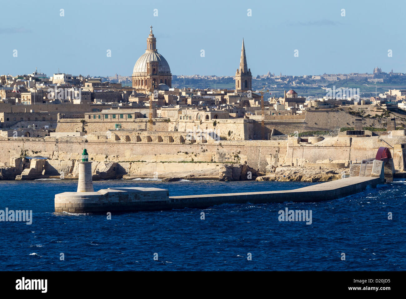Roof top view over Valletra Malta Stock Photo - Alamy