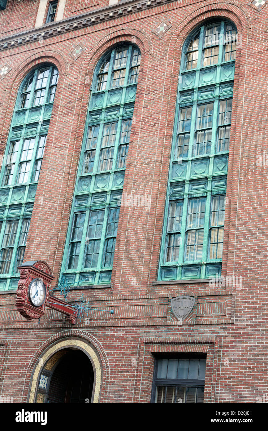 Historic architecture of Trenton - old clock on the brick buildling ...