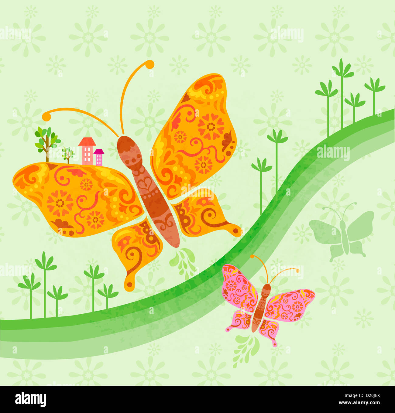 illustration of butterflies Stock Photo - Alamy