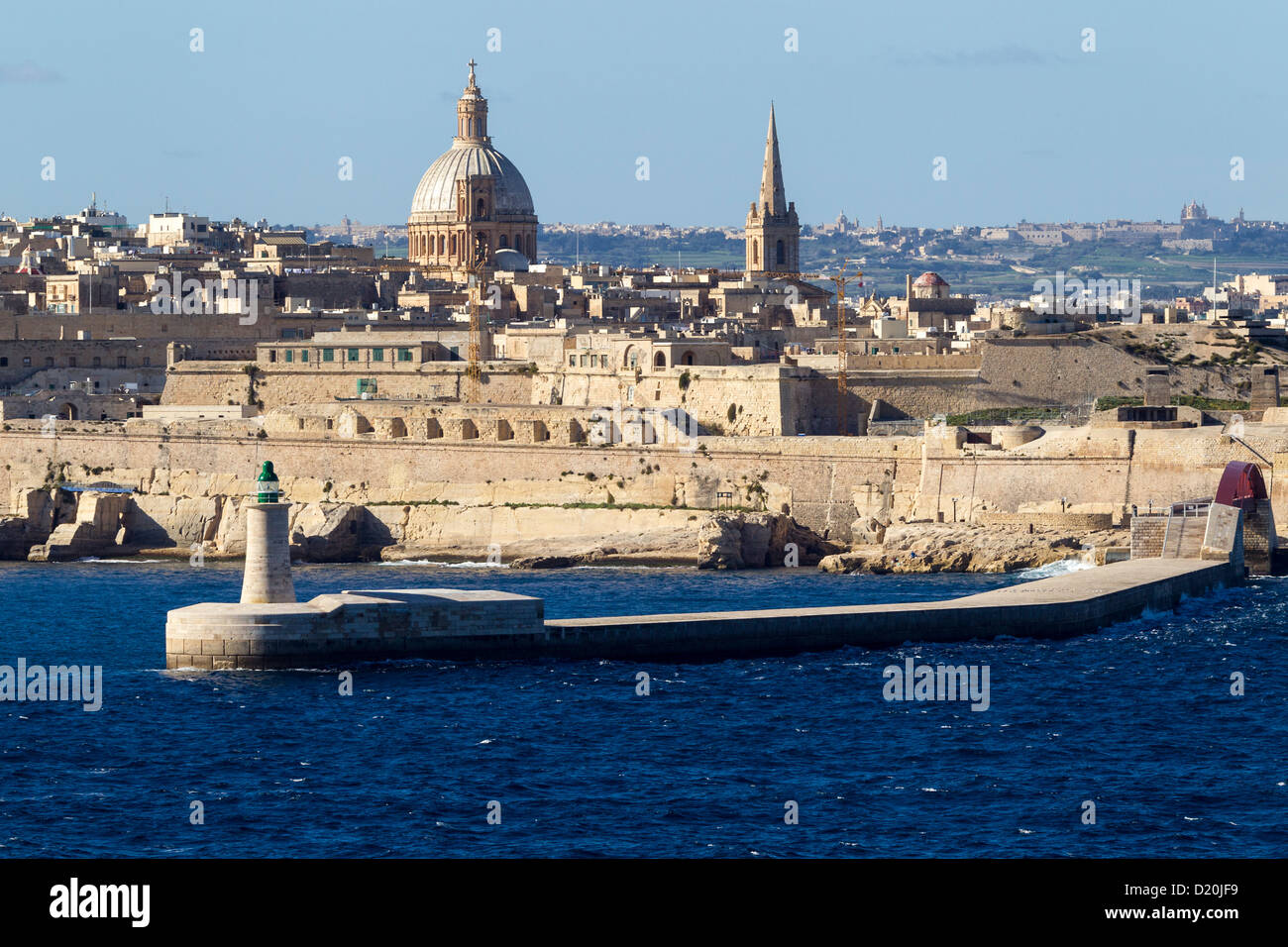 Roof top view over Valletra Malta Stock Photo - Alamy