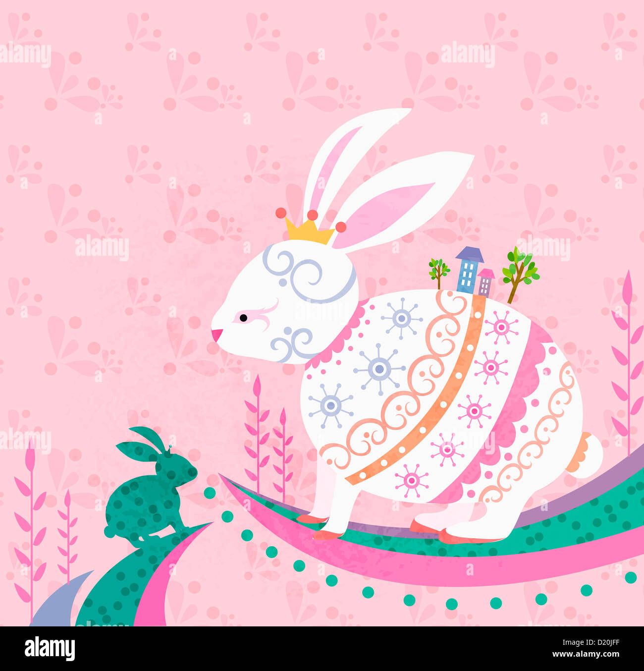 illustration of a rabbit Stock Photo - Alamy