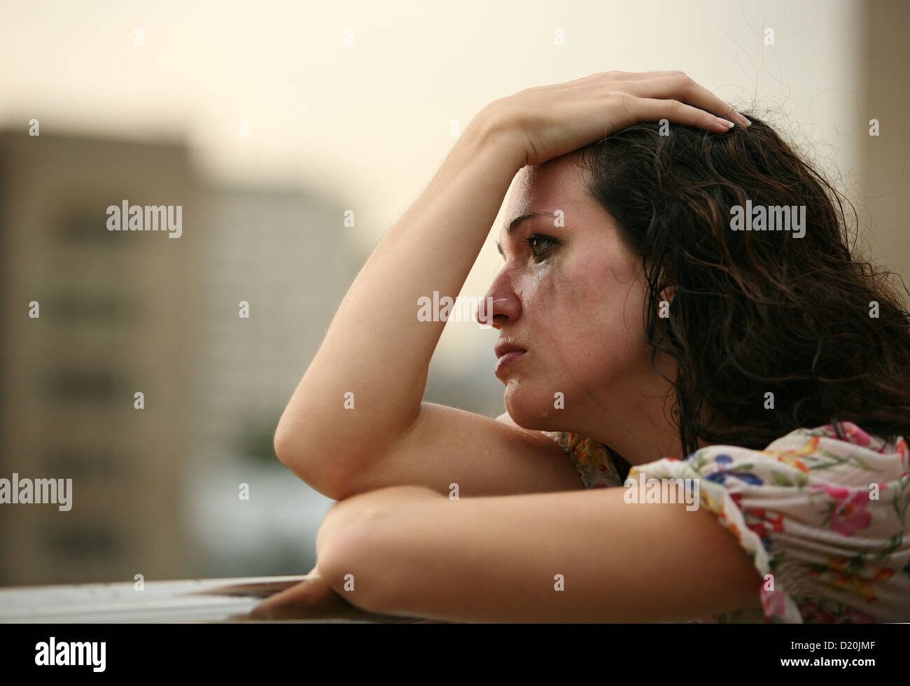Girl Crying Alone In The Rain