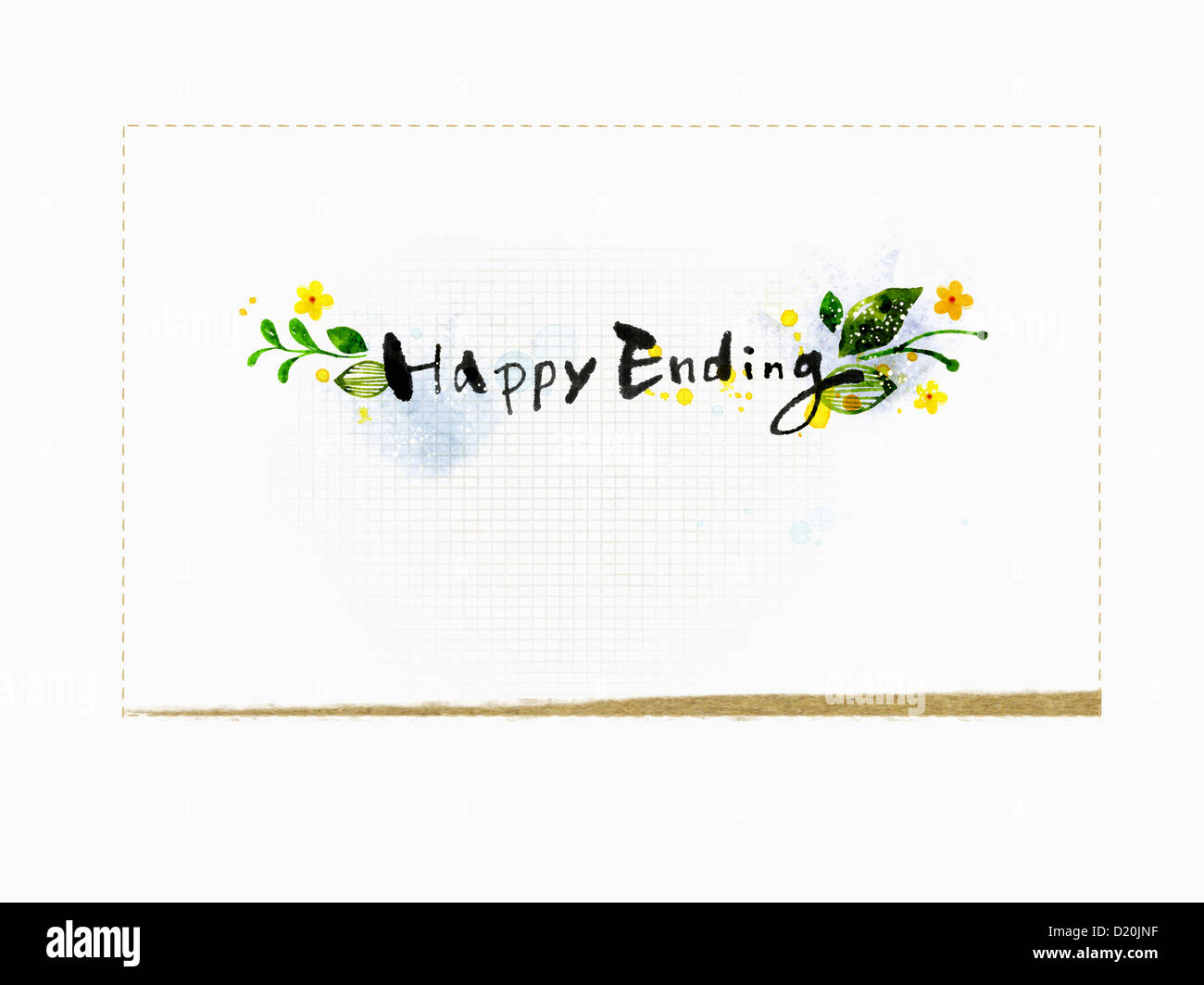 happy ending in white background Stock Photo - Alamy