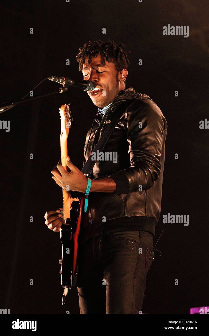 Kele okereke lead singer of bloc party performing hi-res stock ...