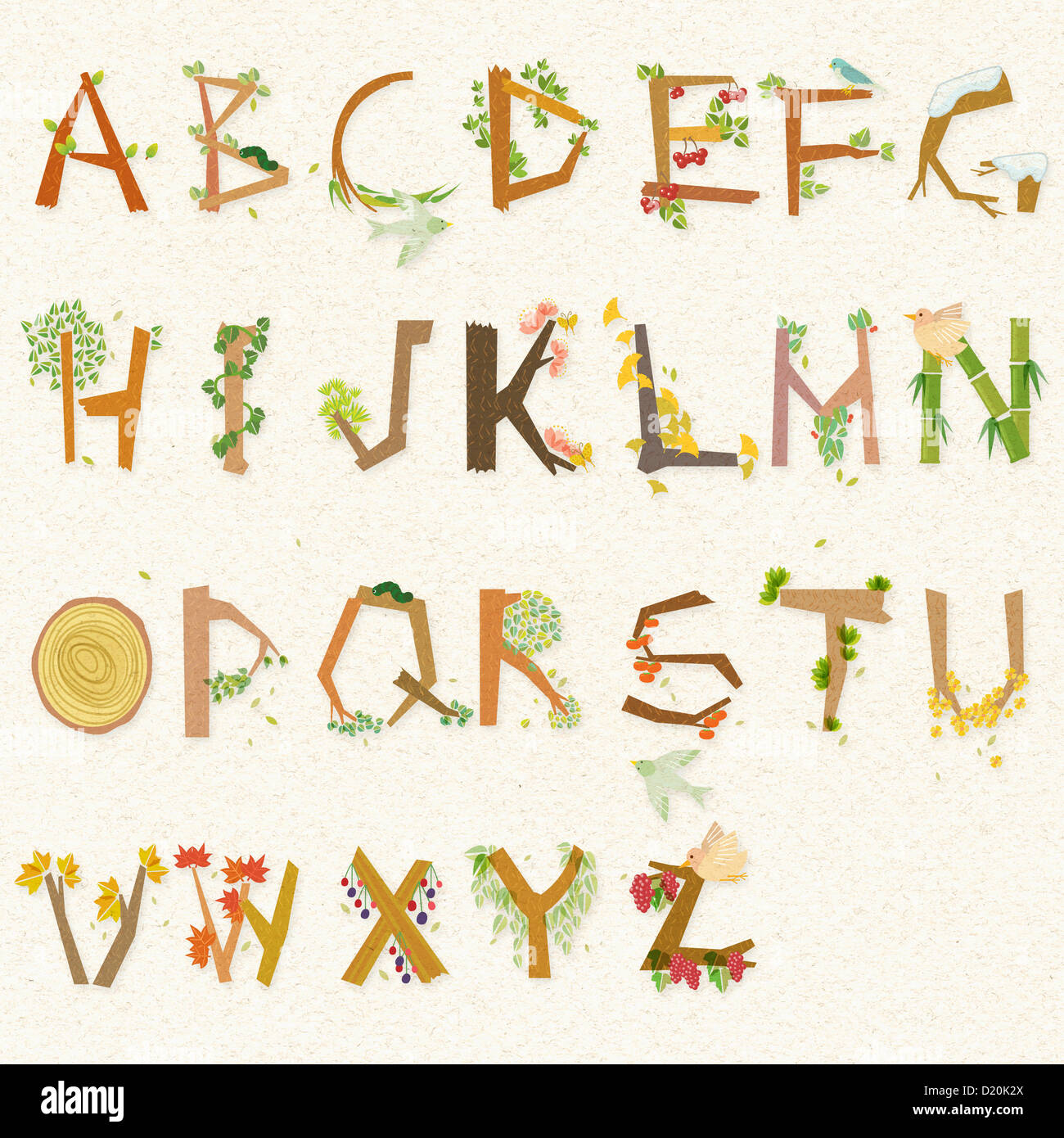 alphabets with art design Stock Photo - Alamy