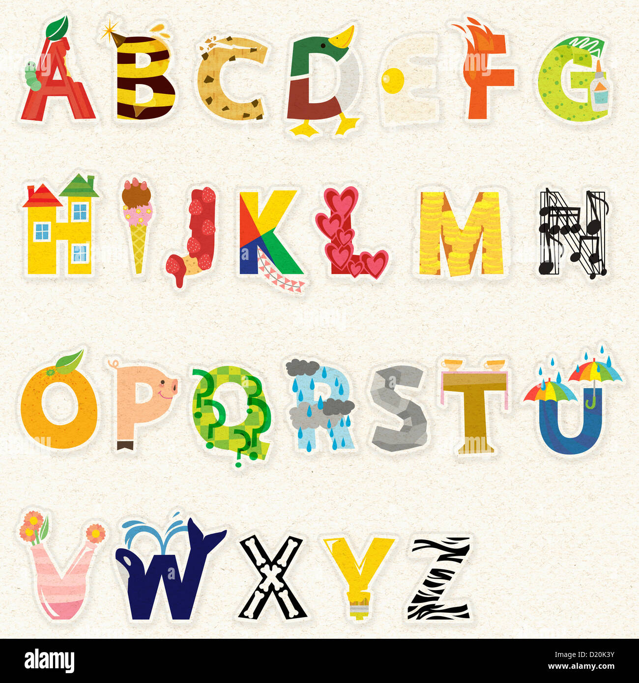 alphabets with art design Stock Photo - Alamy