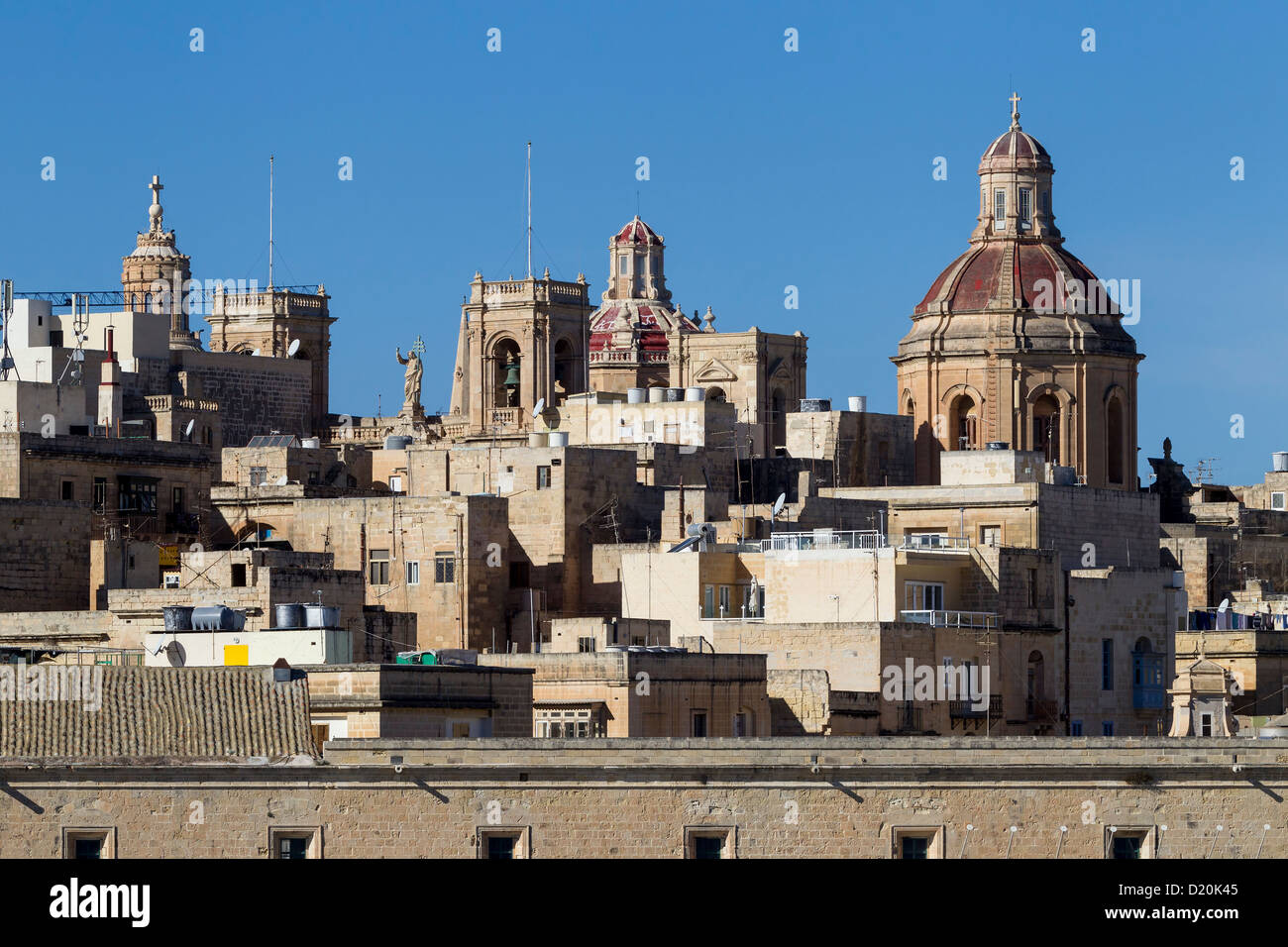 Roof top view over Valletra Malta Stock Photo - Alamy
