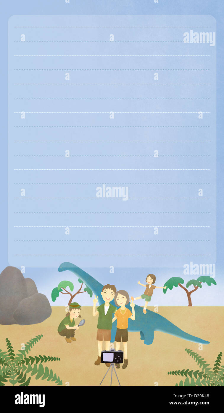 letter paper with dinosaur park Stock Photo - Alamy