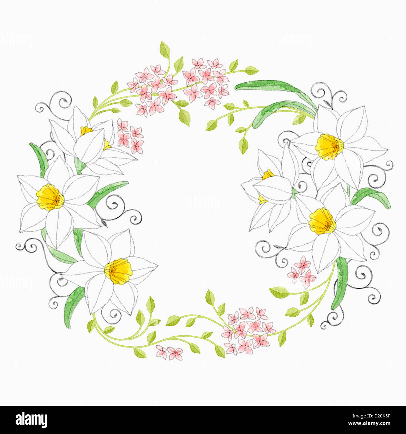 flowers making up a circle Stock Photo - Alamy