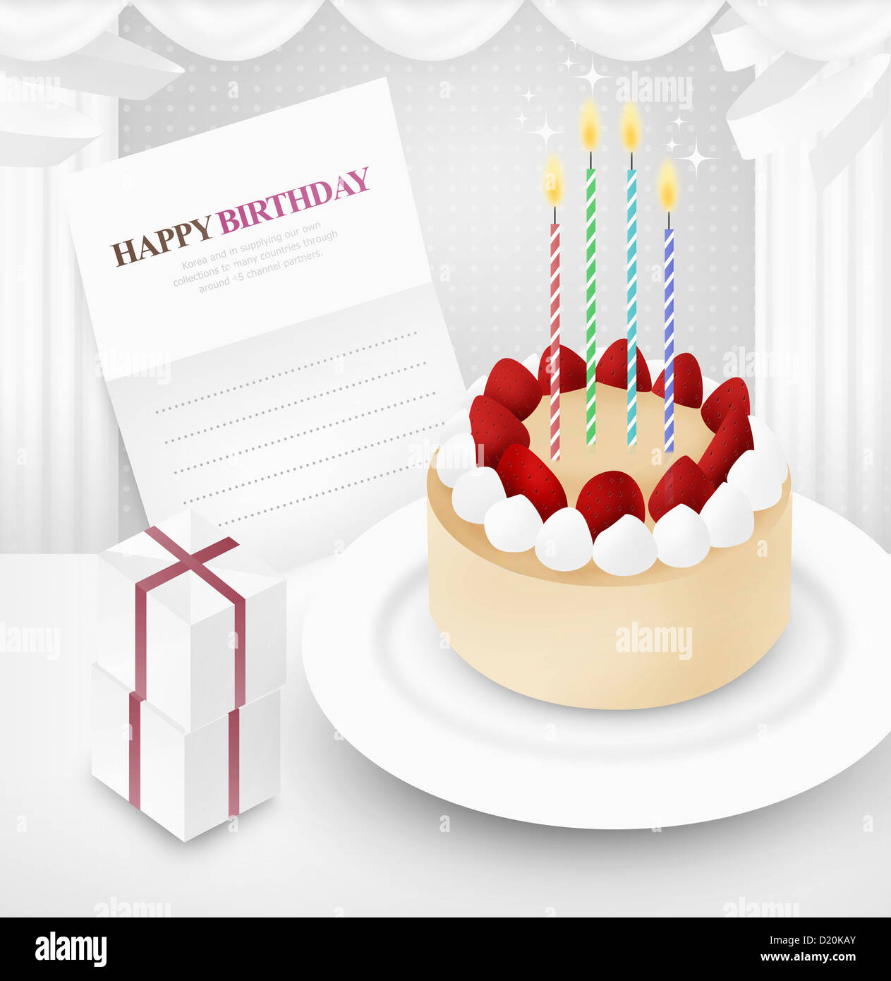 cake and happy birthday card Stock Photo - Alamy