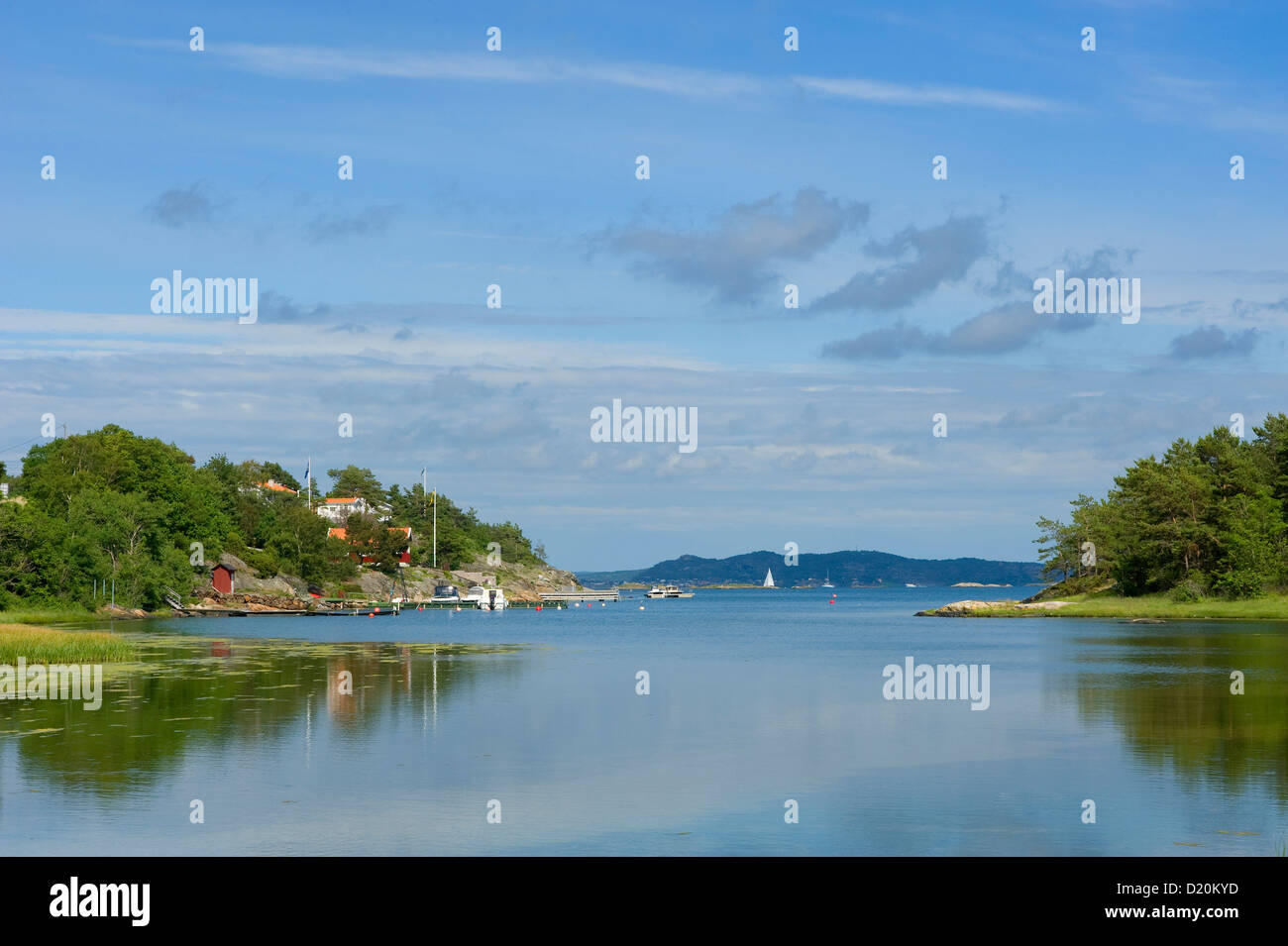 View of fjord close to Marstrand, Bohuslan, Vastra Gotalands lan ...