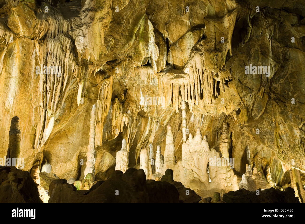 Flowstone cave Baumannshoehle, Ruebeland, Harz, Saxony-Anhalt, Germany ...