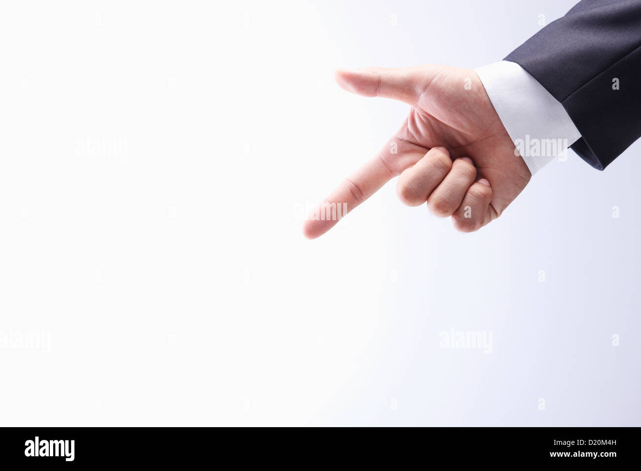 man pointing out with his index finger Stock Photo - Alamy