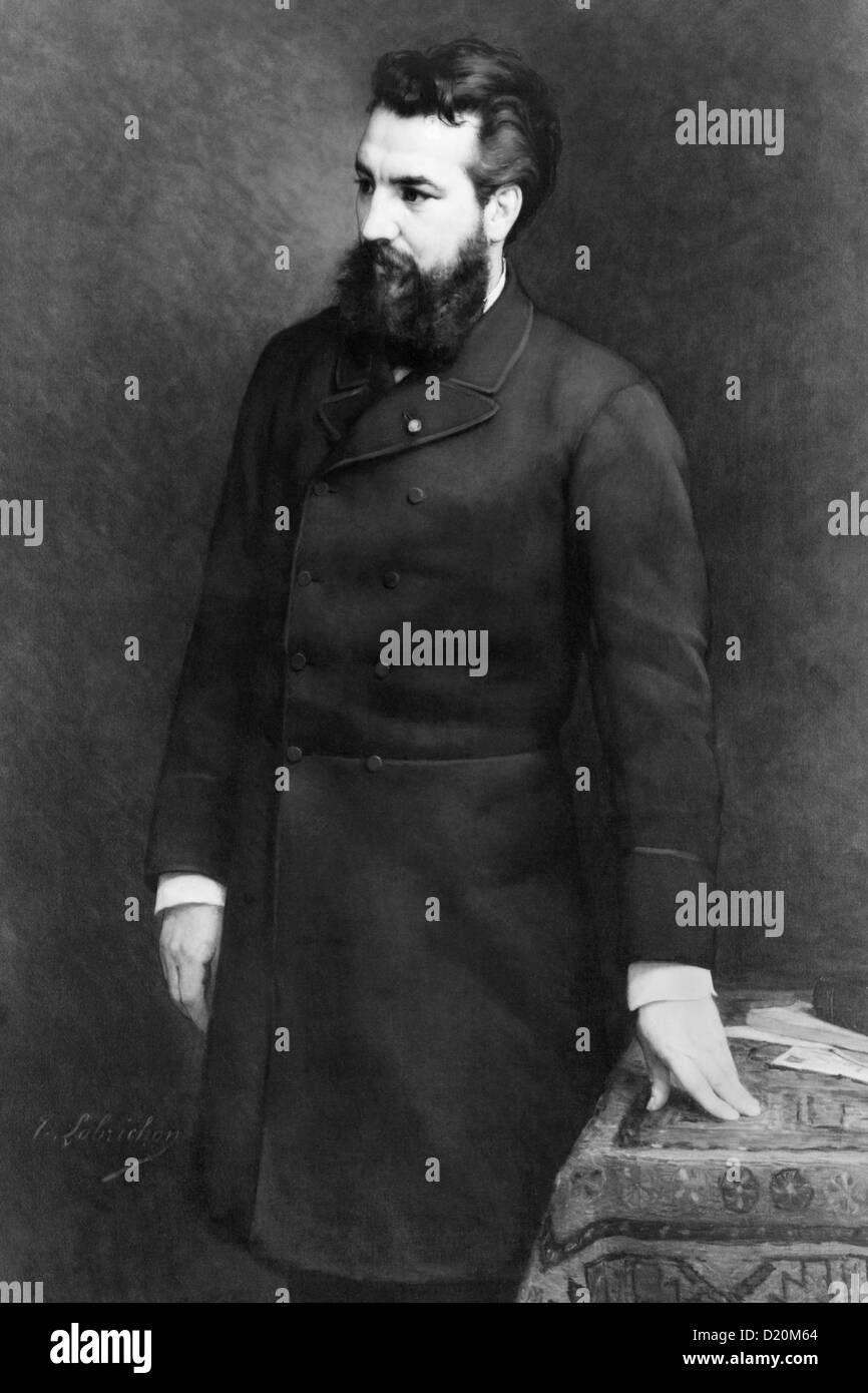 Vintage portrait of Alexander Graham Bell Stock Photo - Alamy