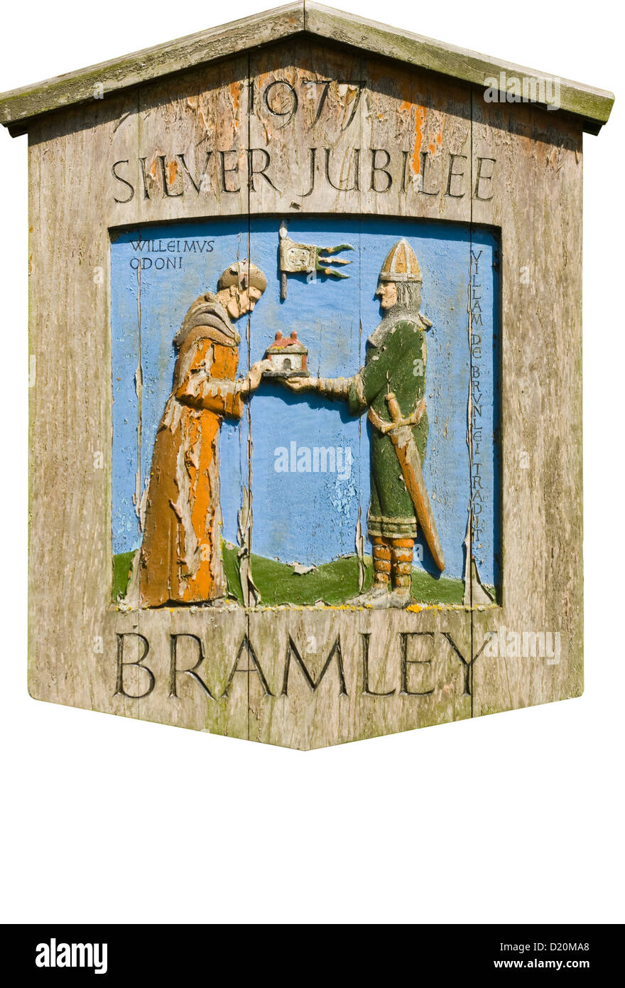 Bramley Silver Jubilee Village Sign Surrey England Stock Photo - Alamy