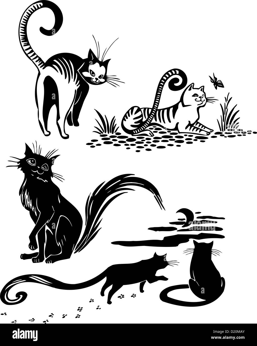 Stylized cat Cut Out Stock Images & Pictures - Alamy