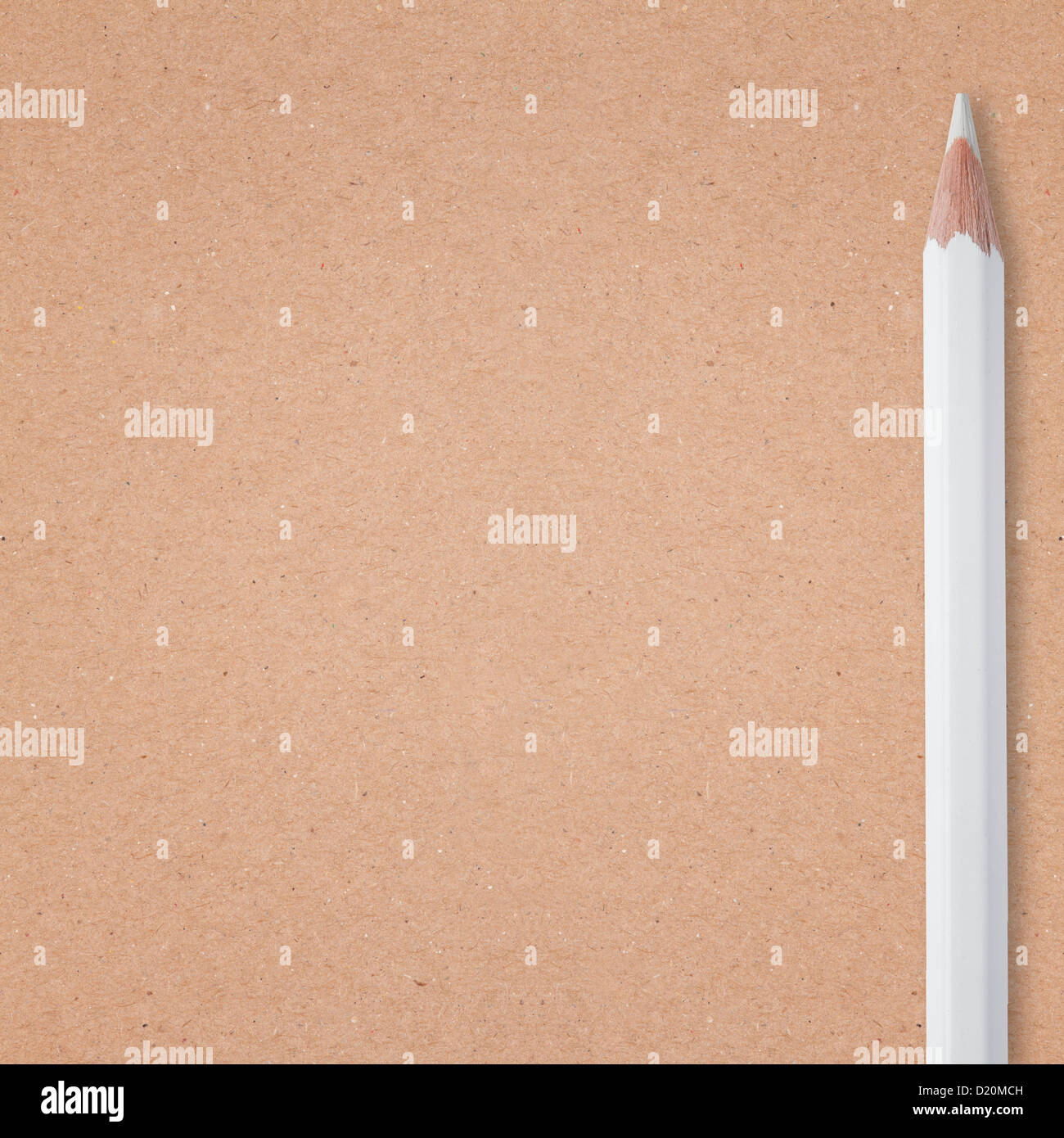 white pencil on brown packing paper background, carton notebook Stock ...