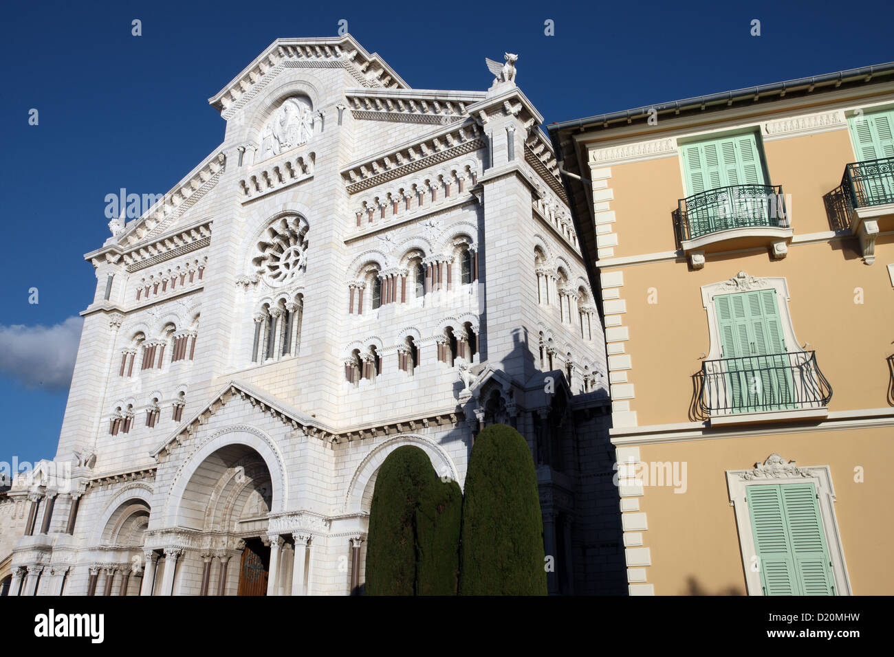 The Neo-Romanesque Cathedral of Monte Carlo Monaco Stock Photo - Alamy