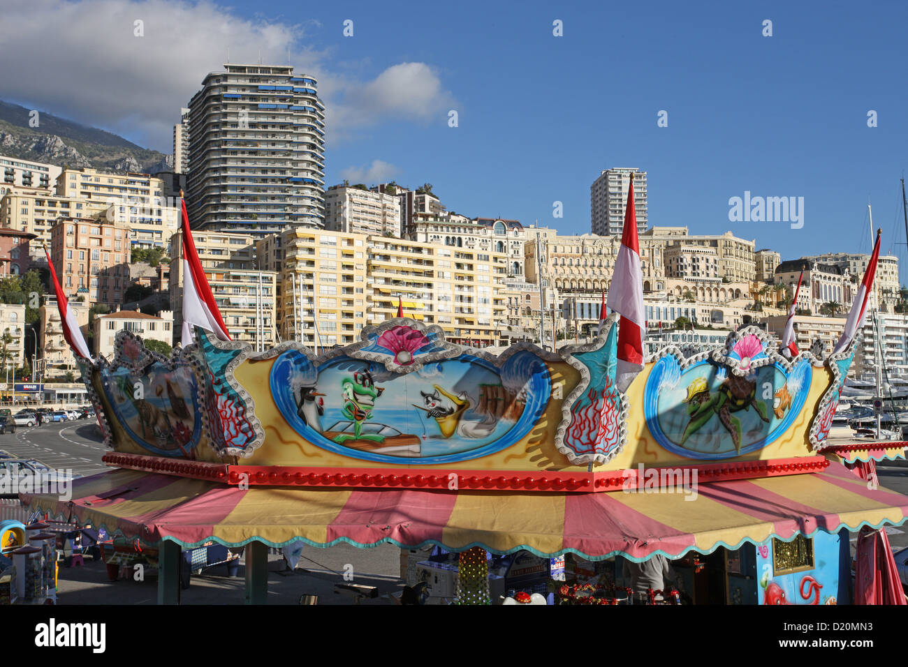 A Fairground Carousel in the Harbour of Monte Carlo Monaco Stock Photo ...