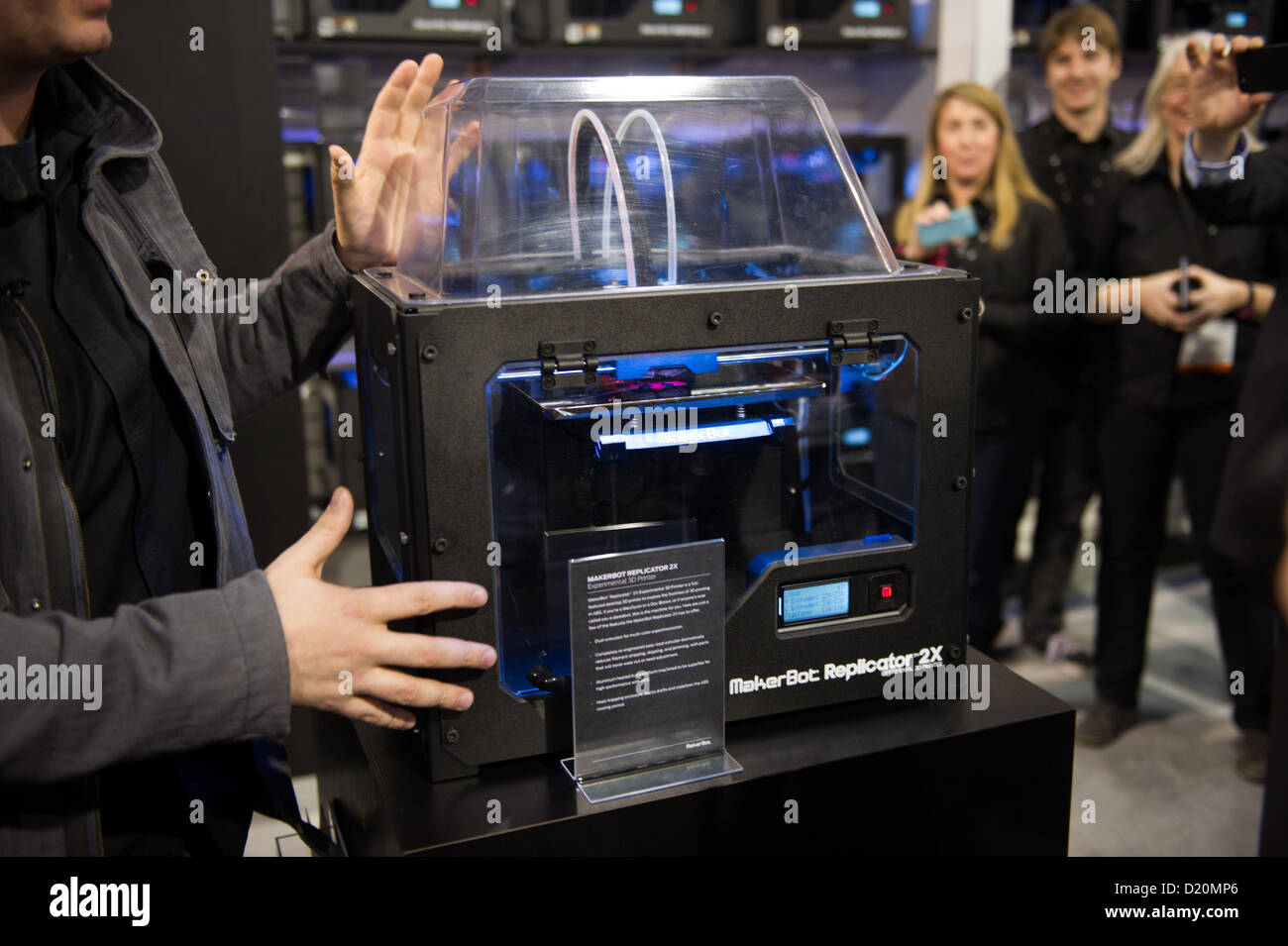Las Vegas, US - 2013-01-08. Bre Pettis unveils the MakerBot Replicator ...